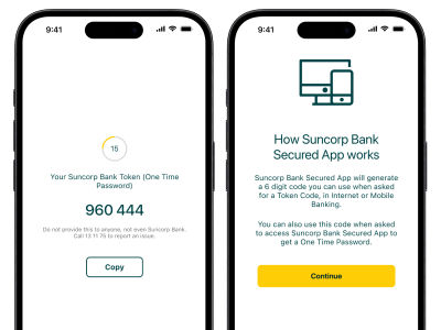 Suncorp Bank Secured Token App | Suncorp Bank